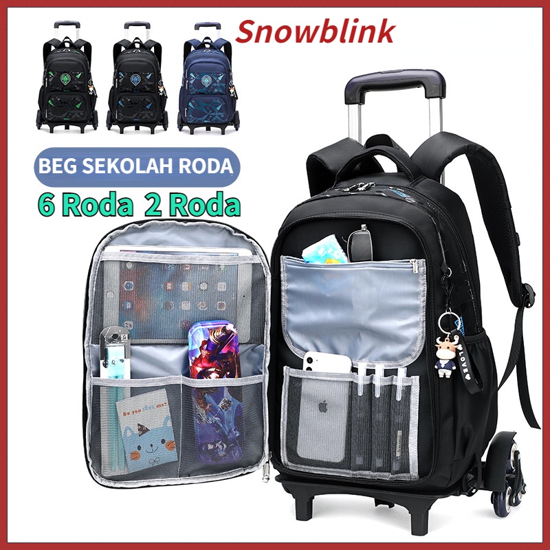 Beg Sekolah Roda Side Open School Bag Trolley 2/6Wheels Wheeled Bags ...