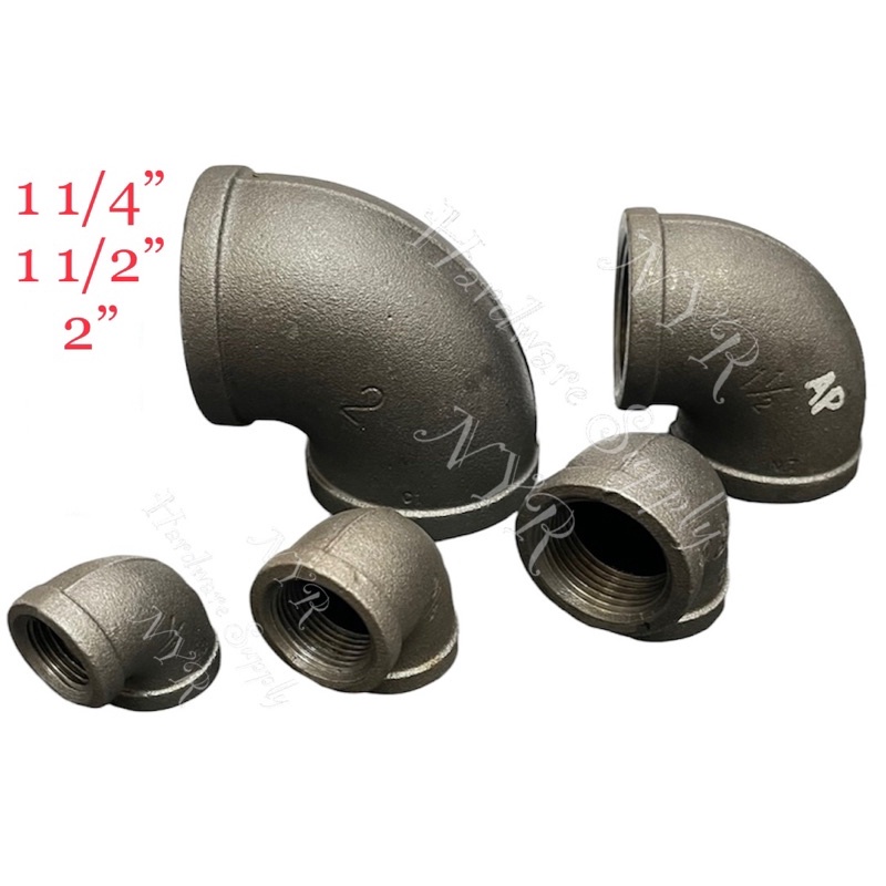 Black Steam Elbow 1 1/4” & 1 1/2” & 2” MALLEABLE IRON STEAM PIPE ...