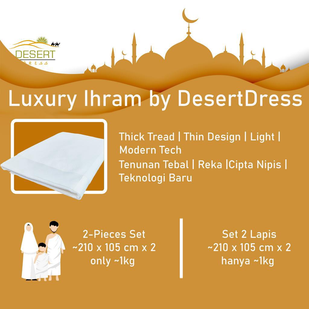 IHRAM,Tenunan Tebal, Nipis Selesa, Ringan Haji Umrah Hajj 2-Helai 2 ...