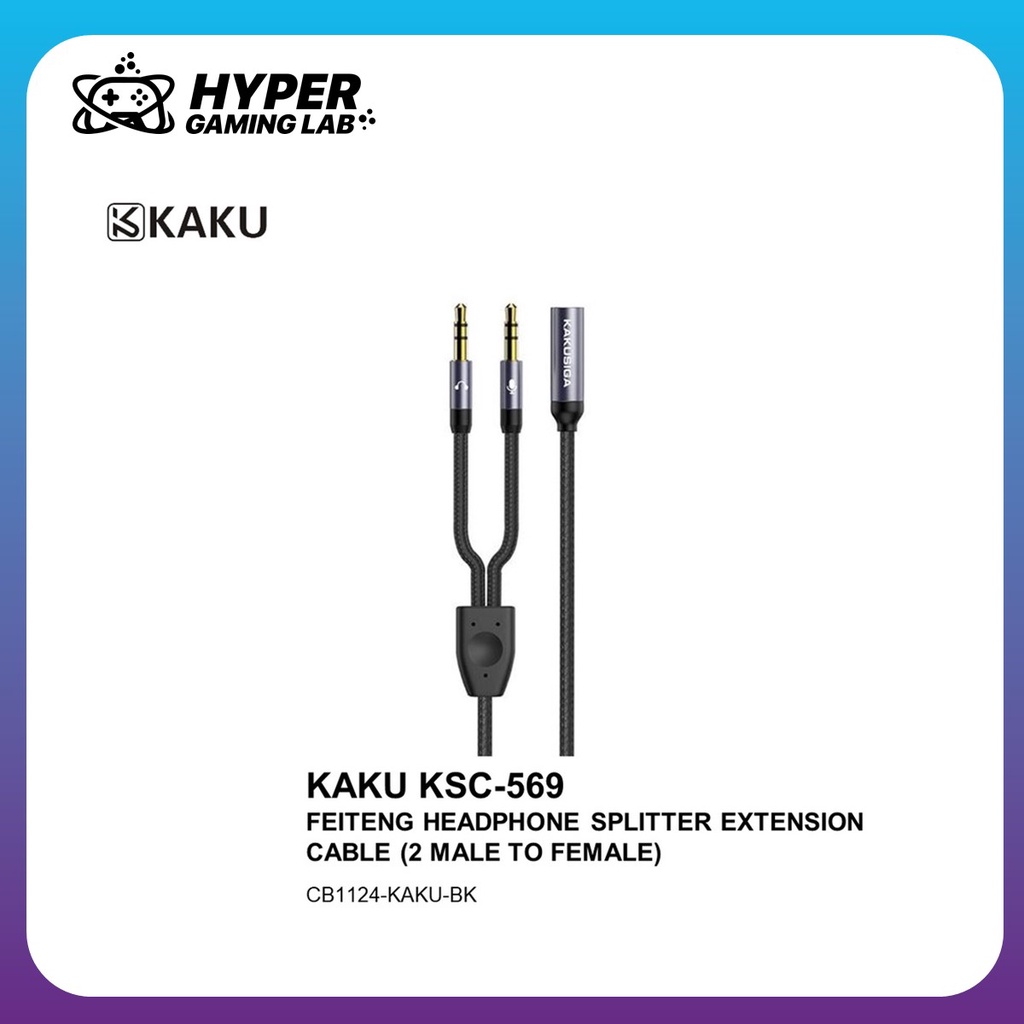 KAKU KSC-569 FEITENG HEADPHONE SPLITTER EXTENSION CABLE (2 MALE TO FEMALE) | Shopee Malaysia