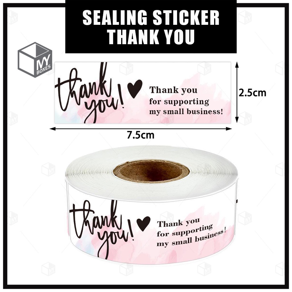 120PCS Thank You Labels With Sticker Rectangle Size Decorate Box ...