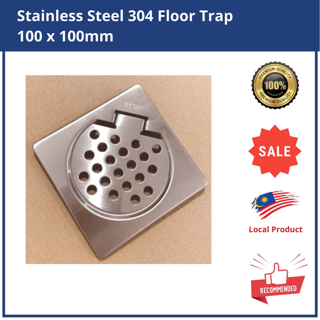Stainless Steel FLOOR TRAP 100 x 100mm Floor Grating With Frame and ...