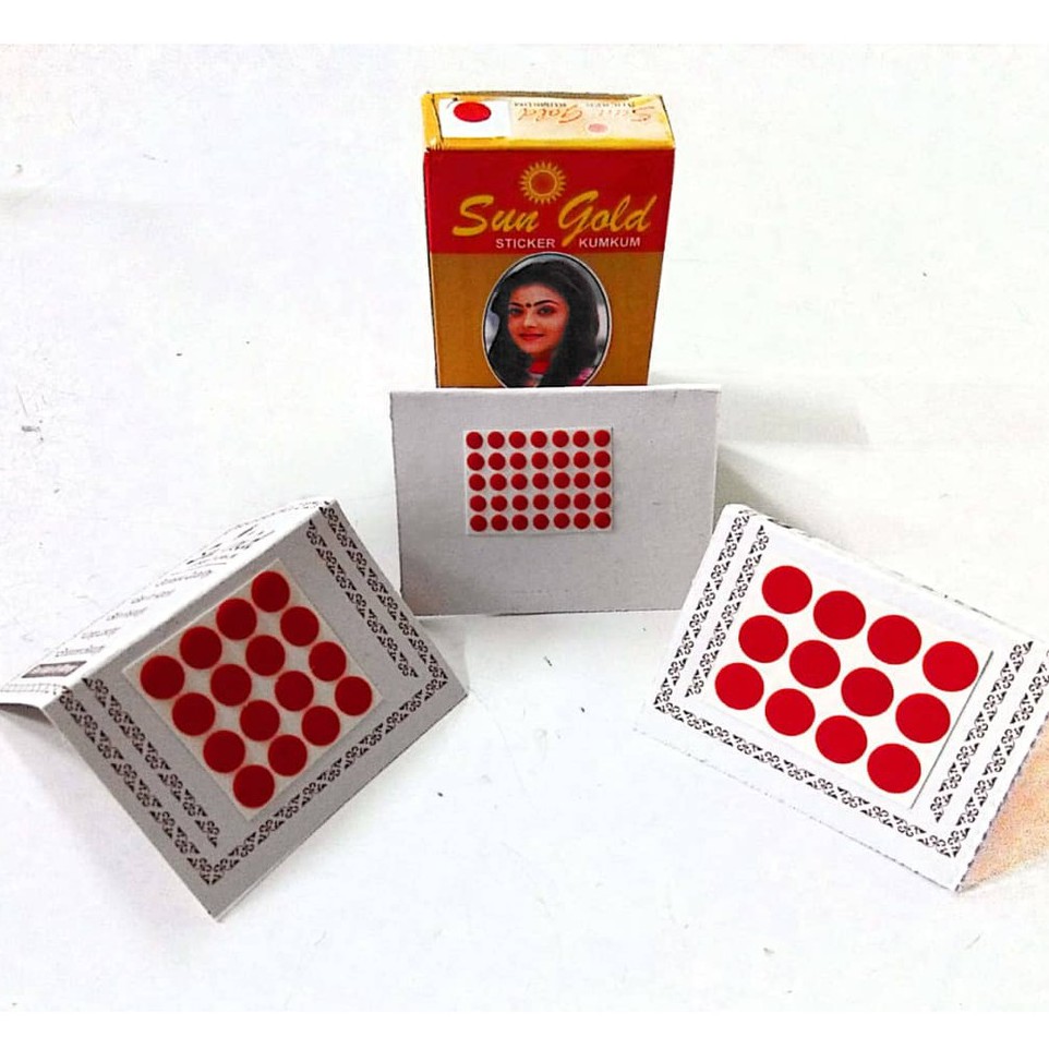 Sun Gold/Mayil Sticker Kumkum/Nakshtra / Pottu / Bindi ( Red ) | Shopee ...