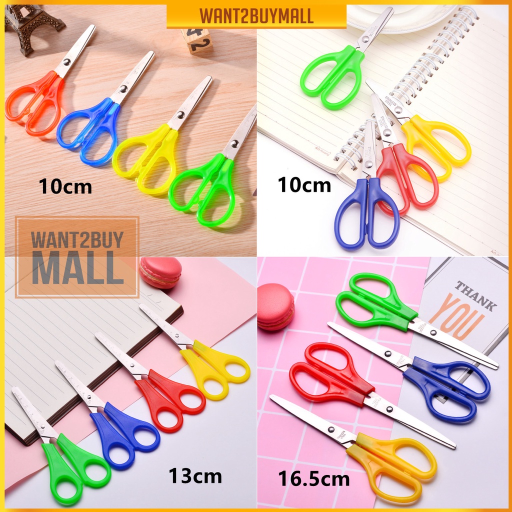 🇲🇾 🏆 Stainless Steel Kids Student Scissors Cutter Gunting Sekolah ...