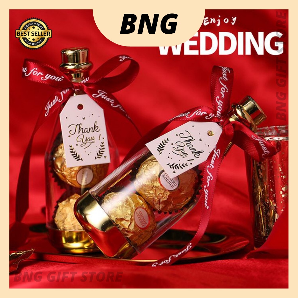 BNG Creative Champagne Candy Bottle Wedding Plastic Box Door Gift ...