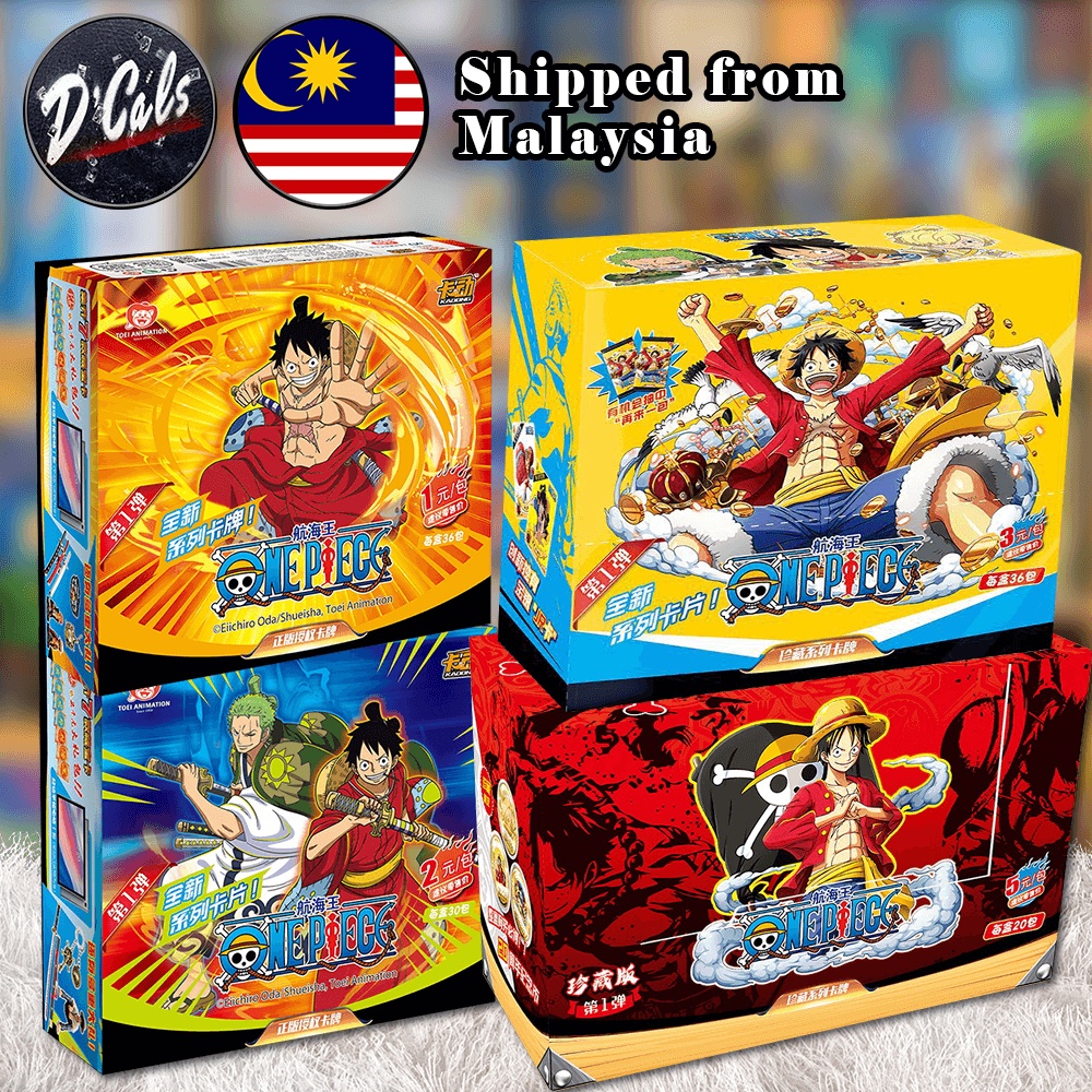 New Authorized One Piece Card Anime Manga Shiny Gold Foil Card Box 新款卡动 ...
