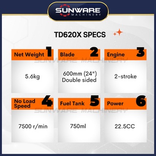 OGAWA TD520 TD620X 18" 24" Gasoline Petrol Hedge Trimmer Gardening ...