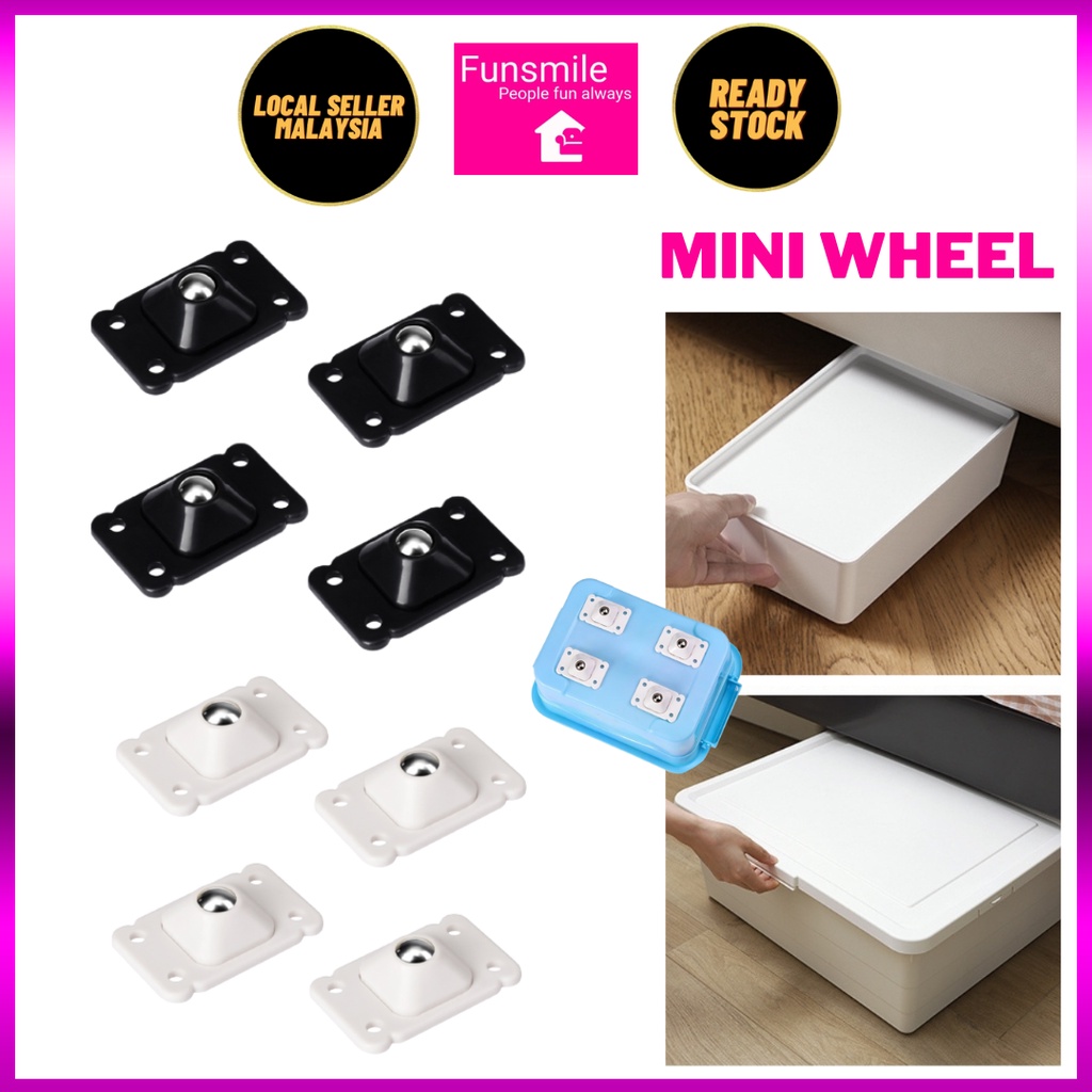 Mini Wheel Small Wheel Mini Roller Wheel Storage Box (White/Black ...