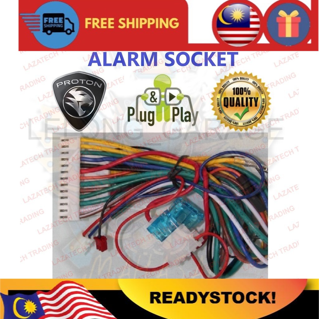 SOCKET WIRING ALARM KERETA,WIRING ALARM,ADAPTER WIRING,PROTON OEM 13PIN ...