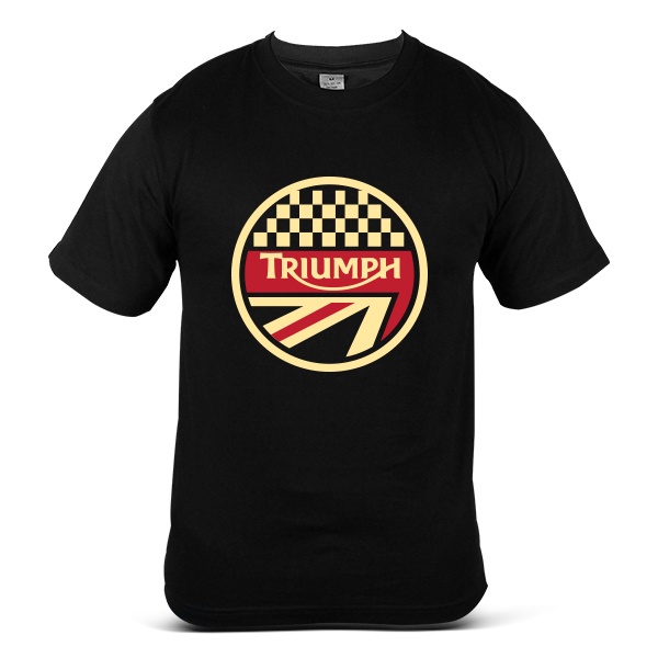 T-Shirt Short Sleeve Printed Triumph Motorbike Bikers Racing Team ...