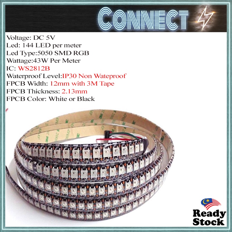 ARGB WS2812B 144Leds Led Light Strip 5v ARGB Led Strip WS2812B ...