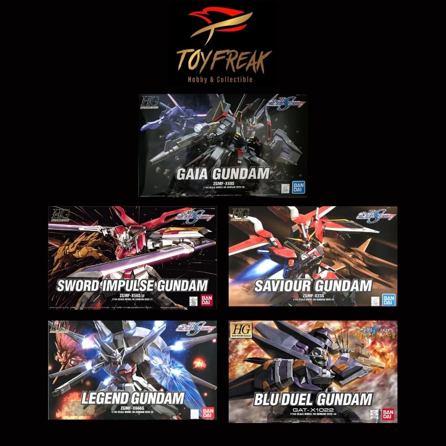 Bandai HG 1/144 Gaia Gundam, Sword Impulse Gundam, Saviour Gundam ...