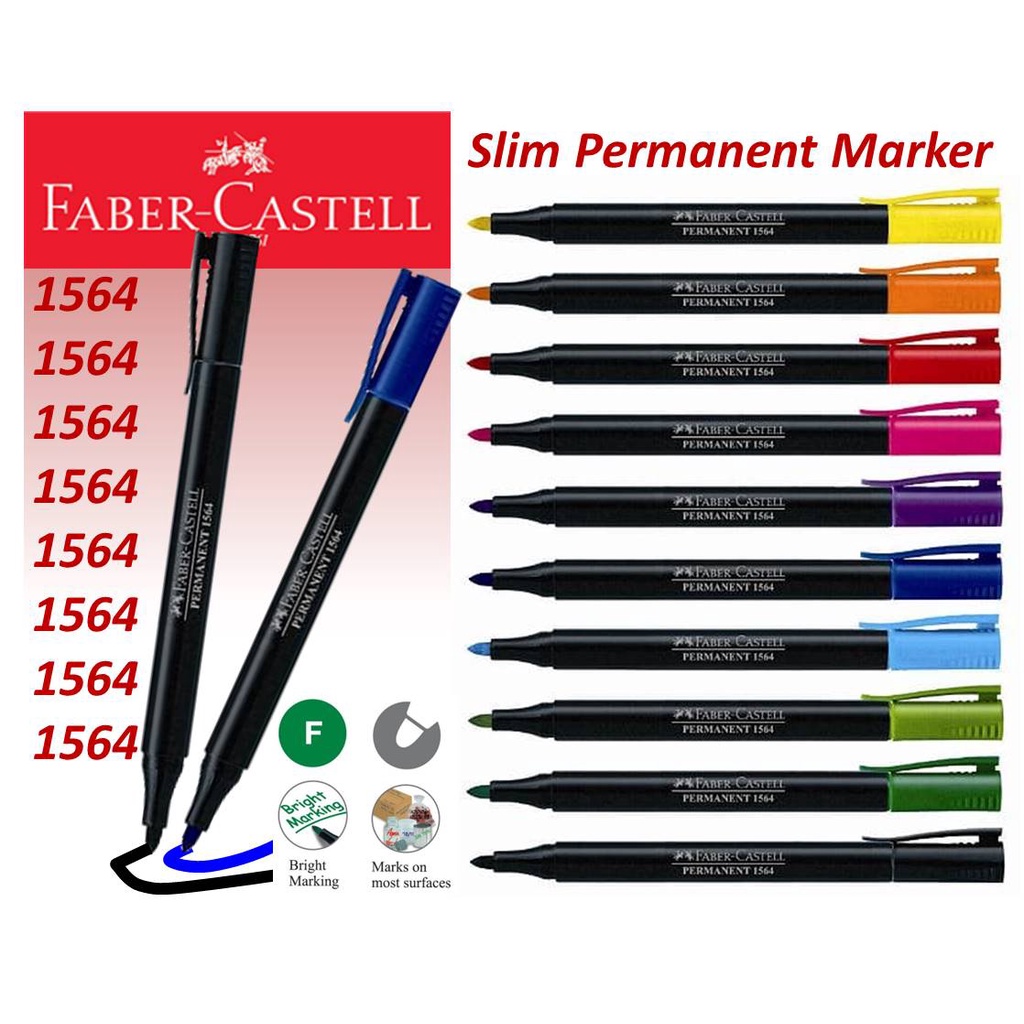 Faber Castell Marker Pen Permanent Slim 1564 alternate Sharpie (Pen ...