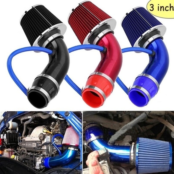 76mm 3 Inch Universal Car Cold Air Intake Filter Aluminum Induction ...