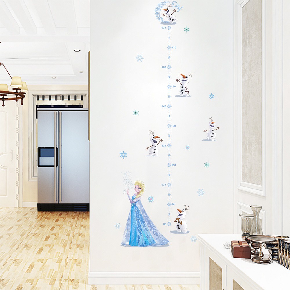 HO294 Wall Sticker FROZEN ELSA & OLAF Kids Height Chart Growth Chart ...