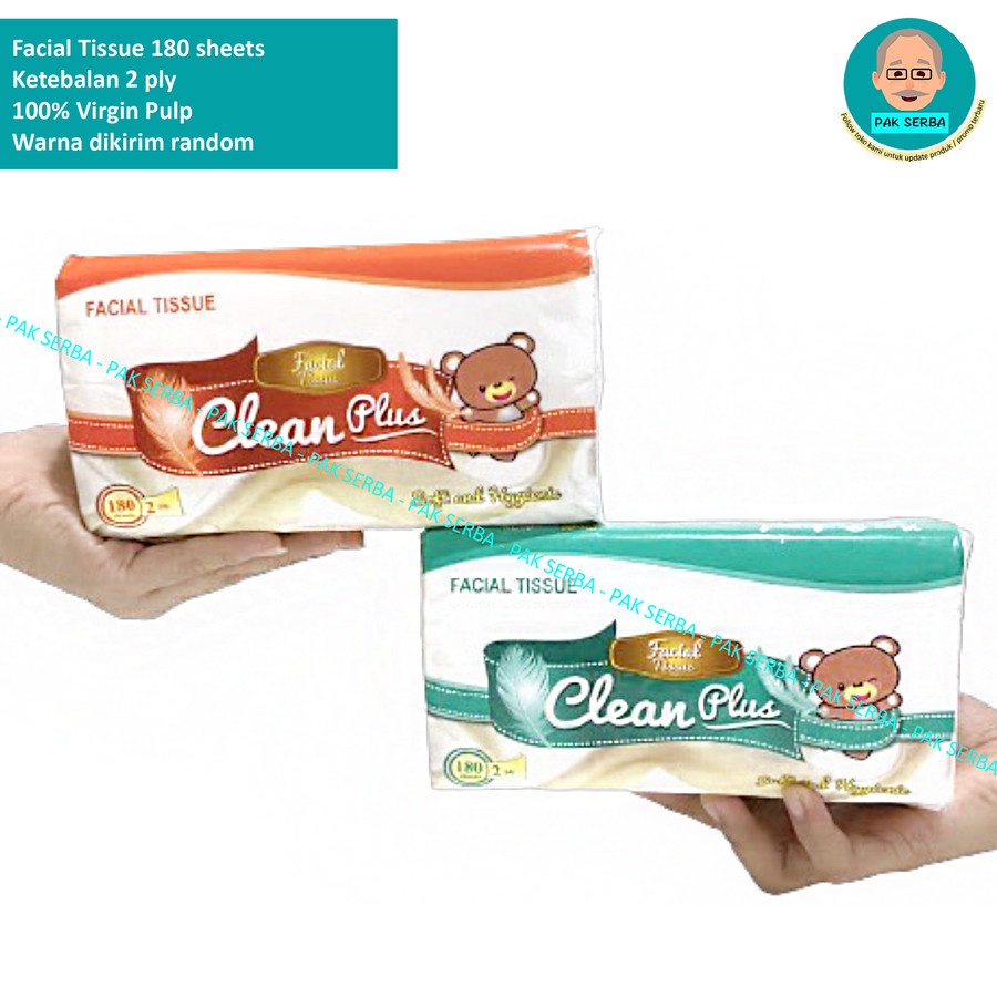 Clean Plus Facial Tissue 180 sheets / Facial Tissue (1 SET 6 PACK ...