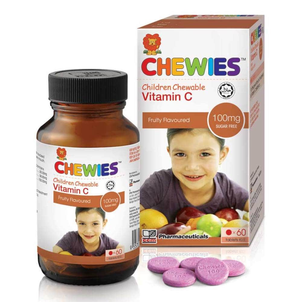 Chewies Vitamin C 100mg Sugar Free - 60s (EXP DATE 08/2019) | Shopee ...