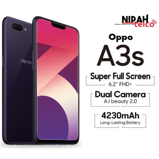 OPPO A3s RAM 4GB ROM 64GB Recond New Set Black | Blue Color 4G student WFH PdPR | Shopee Malaysia