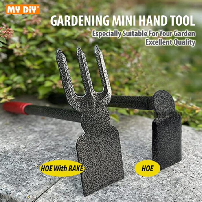 MYDIYHOMEDEPOT - Gardening Tools Metal Mini Hoe Rake Double Sided Hoe ...