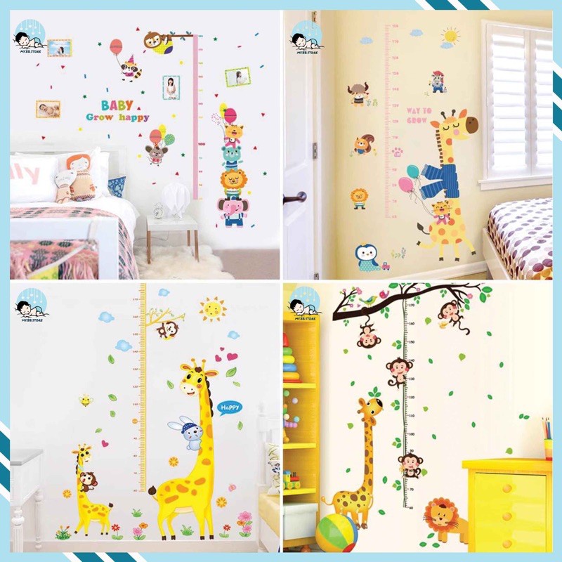 [Ready Stock] Animal Zoo Height Measurement Stickers Removable Wall ...