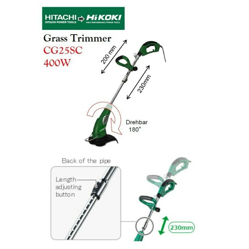 HITACHI -> HIKOKI Grass Trimmer CG25SC ( 400W) | Shopee Malaysia