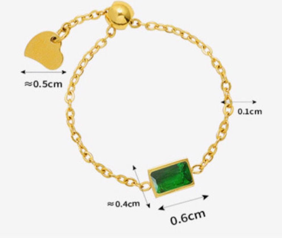 Fashion Light Luxury Green Diamond Chain Pull-Out Ring Female Niche ...