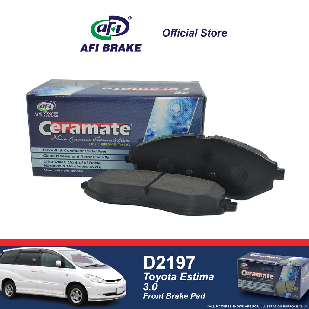 Ceramate Front Brake Pad - Toyota Estima 3.0 - D2197 (1set) | Shopee ...