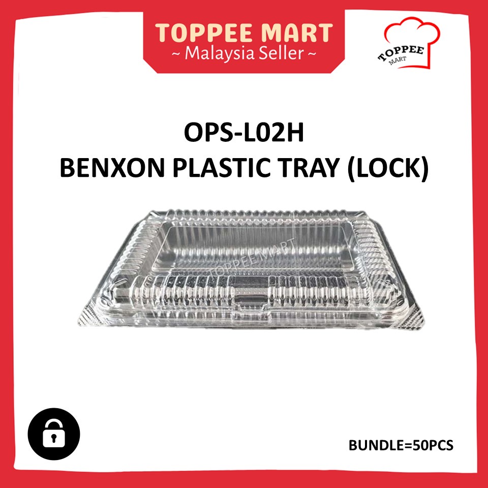 OPS-L02H (BUNDLE=50PCS) Plastic Tray / Disposable Packaging Food Tray ...