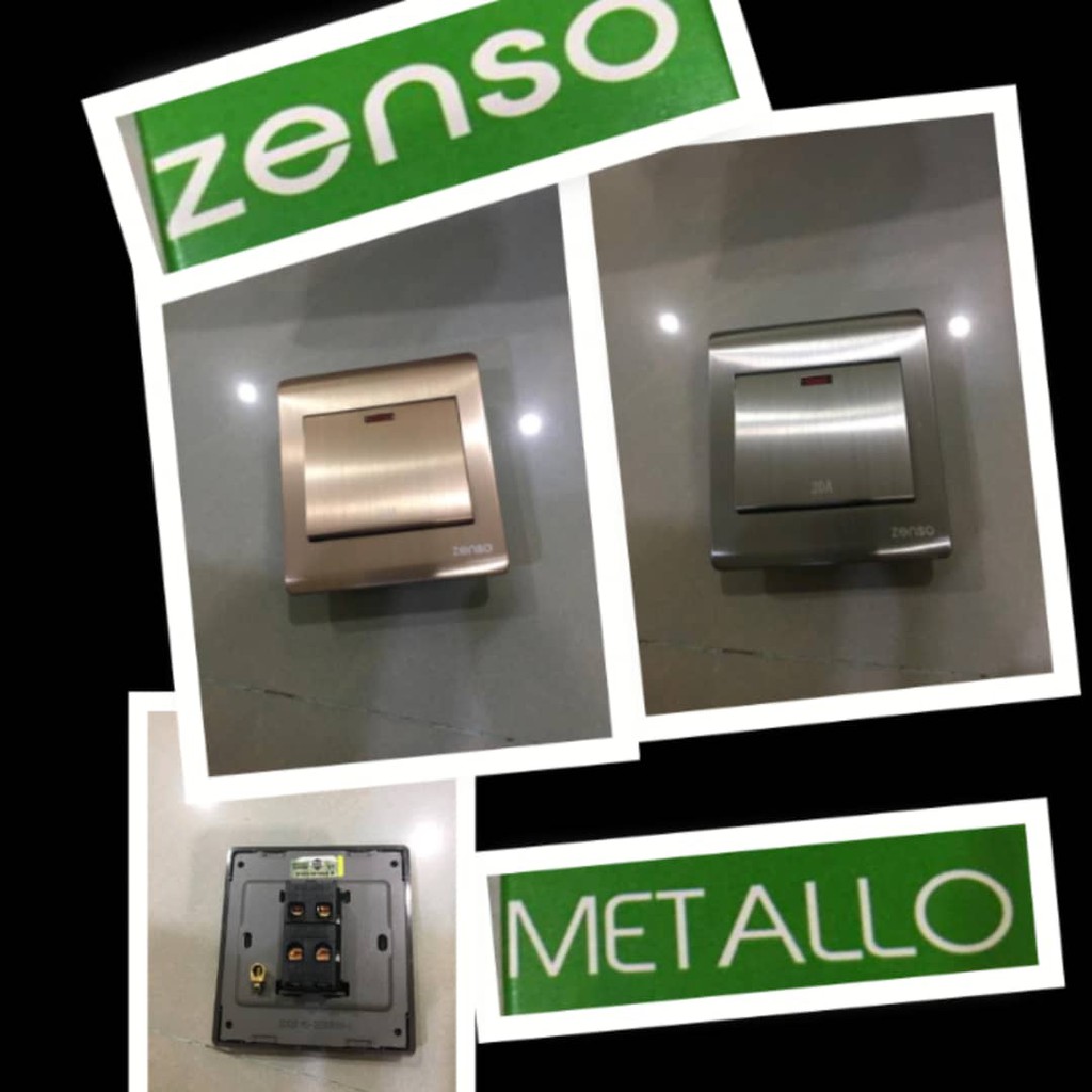 ZENSO-METALLO SERIES 20A 1Gang 1Way Double Pole Switch-Gold/Silver ...