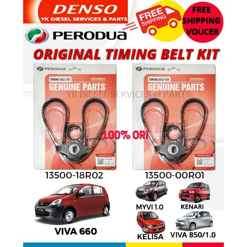 ORIGINAL PERODUA KELISA KENARI VIVA 850/1.0 / MYVI 1.0 TIMING BELT KIT ...