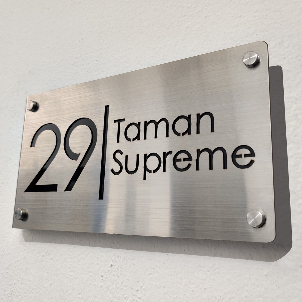 CUSTOM MADE Stainless Steel 304 Laser House Plate Address Nombor Rumah ...