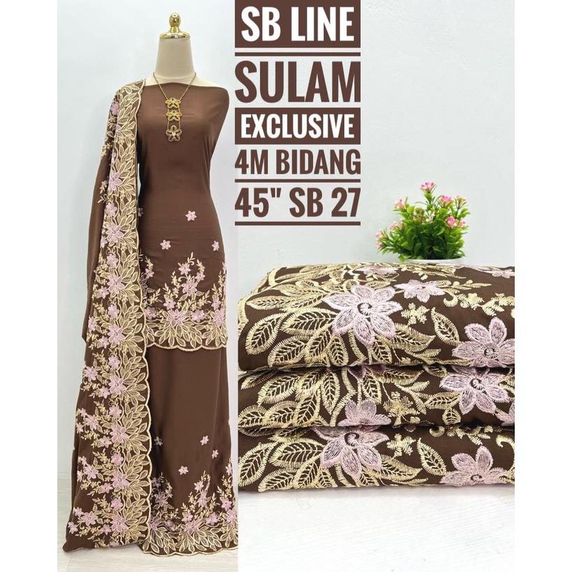 KAIN PASANG KAIN SB LINE SULAM KAIN SULAM EXCLUSIVE | Shopee Malaysia