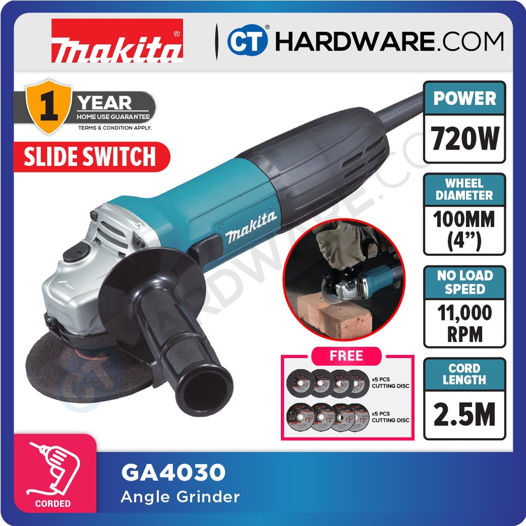 MAKITA GA4030 CORDED ANGLE GRINDER 100MM (4") | Shopee Malaysia