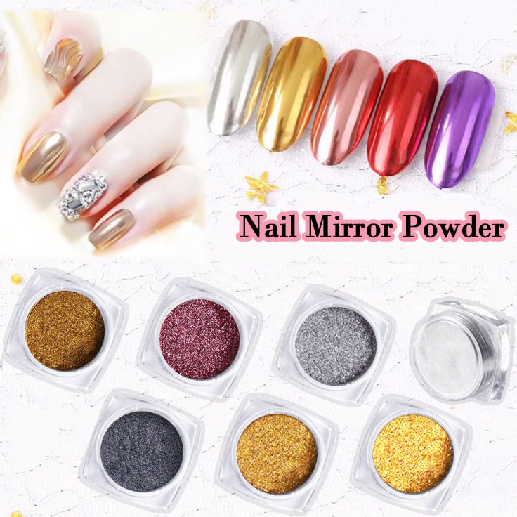 Nail Powder Bright Metallic Effect Nail Mirror Powder Manicure Titanium ...