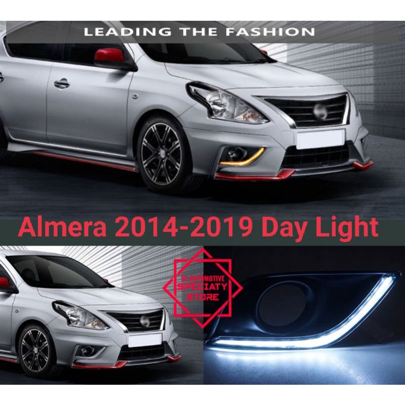Almera Day Light 1pair White Color LED Line Ba /ALMERA FOG LAMPA COVER ...