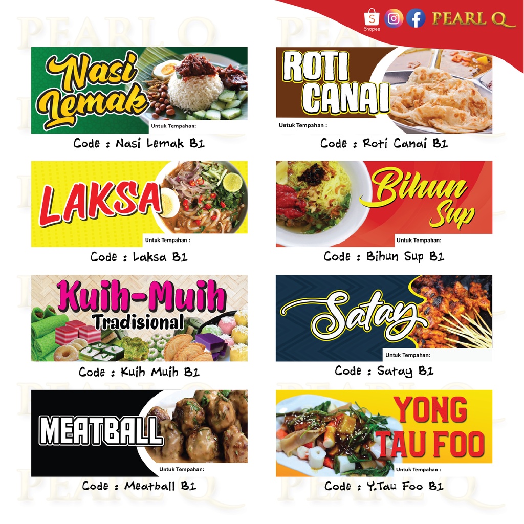 Banner Gerai Makanan Pasar Malam Bazaar Ramadhan Laksa Nasi Lemak Roti ...