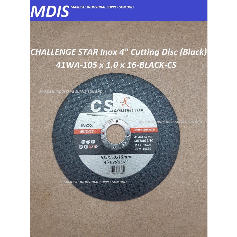 Heavy Duty CHALLENGE STAR Inox Cutting Disc 4" (Black) Double Netting ...