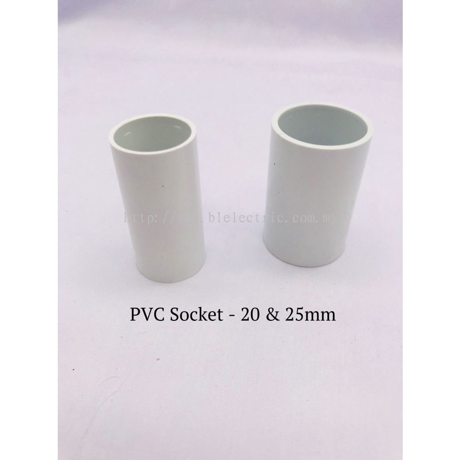 PVC Conduit #Electrical Pipe #Socket Penyambung 20MM / 25MM | Shopee ...