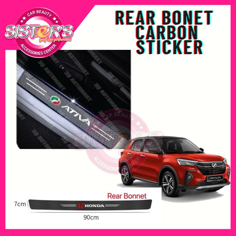 Perodua Ativa Car Door Side Step Thick Carbon Material Protection bonet ...