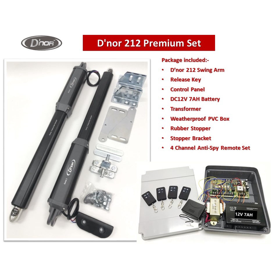 (Premium Full Set) Installation Autogate D'nor 212K Heavy Duty Swing ...