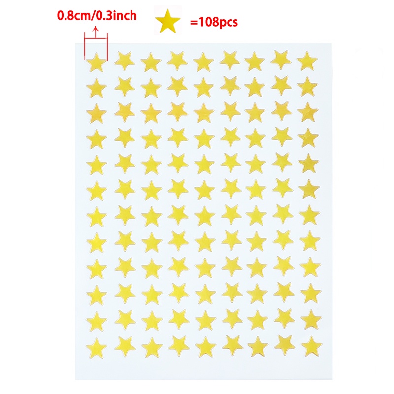 10sheets/bag Gold Star Sticker Stamping Five Pointed Star Sticker ...