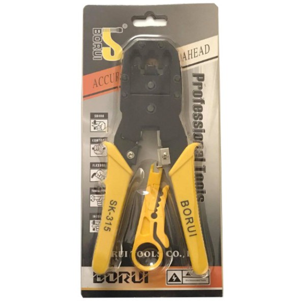 BORUI SK-315 RJ45 RJ11 RJ12 NETWORK PHONELINE CRIMPING TOOL (FOC ...
