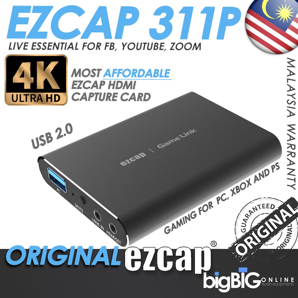 EZCAP 371 311P Game Link h -dmi USB Video h -dmi Capture Card with Microphone for PS, XBOX and ...