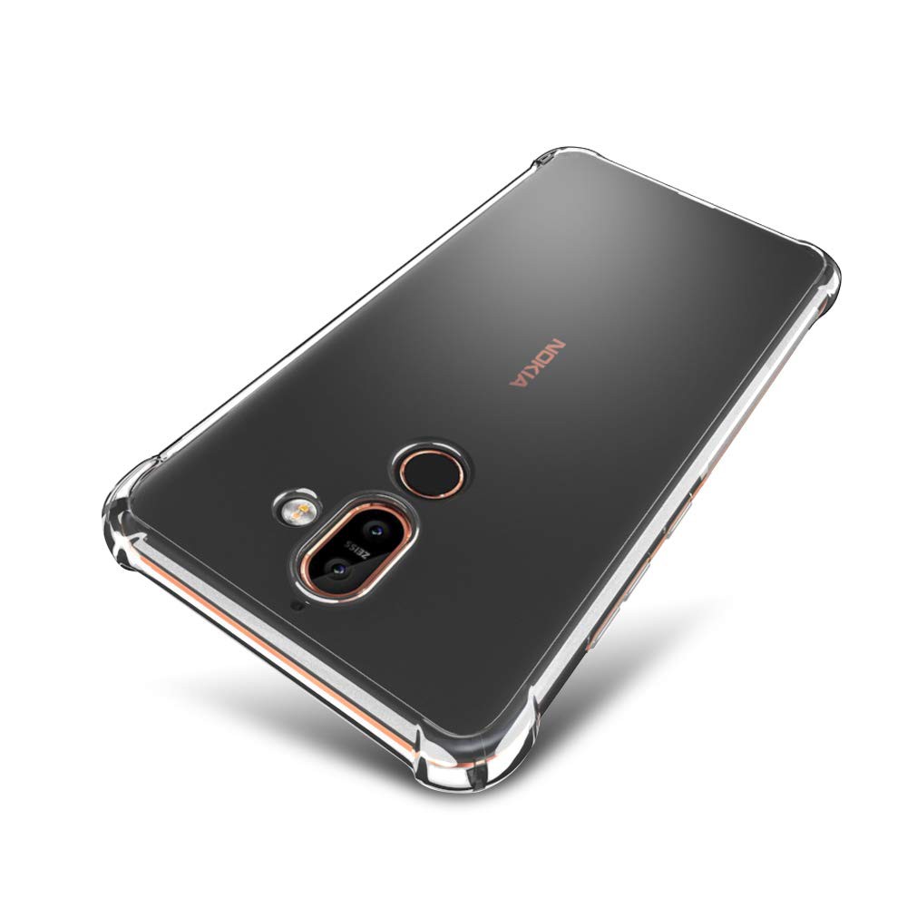 Nokia 7 Plus Case Clear Soft Silicone Rubber Bumper TPU Back Casing ...
