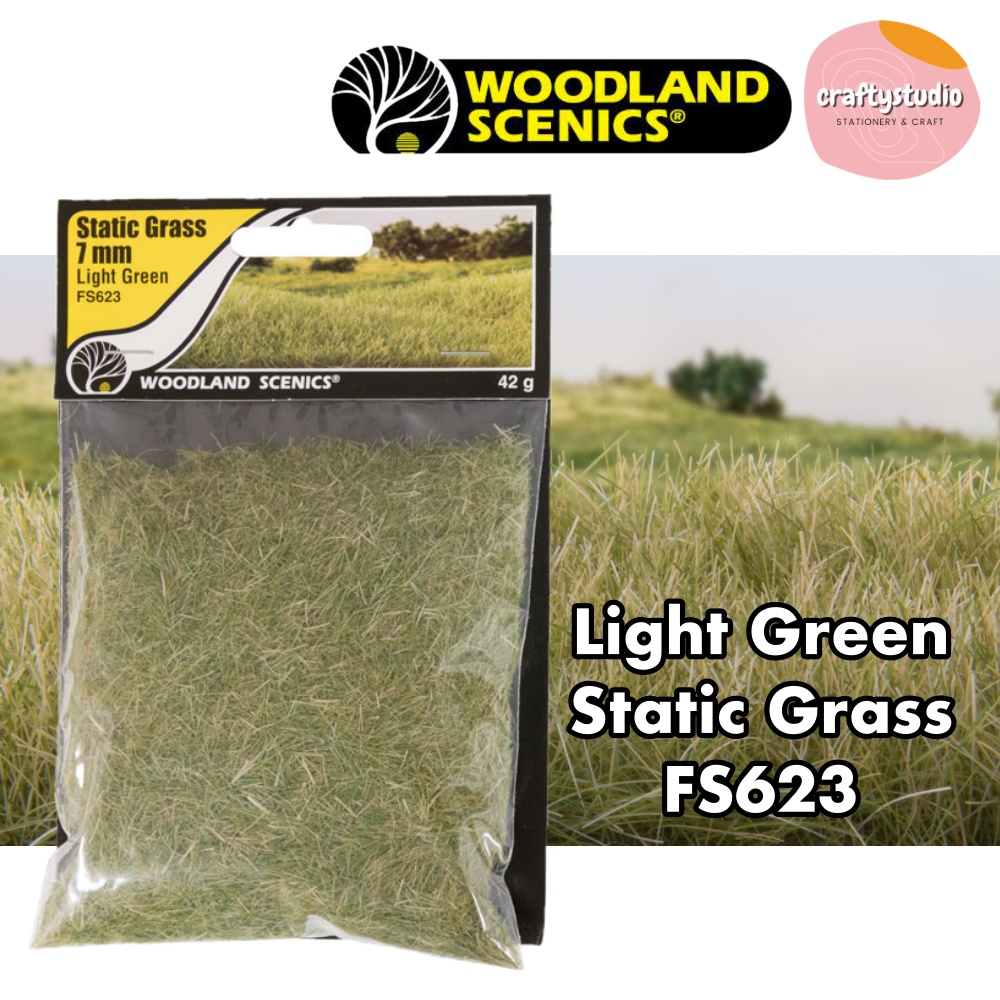 Woodland Scenics Light Green Static Grass 7mm FS623, Scenery Model ...