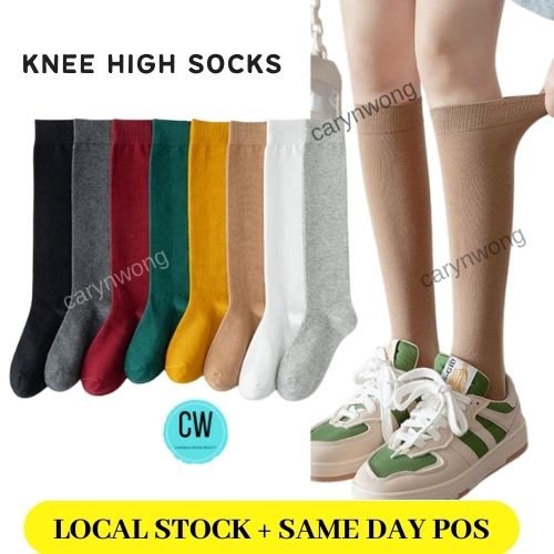 Quality Cotton Knee High Long Calf Sock Student Socks Color College ...