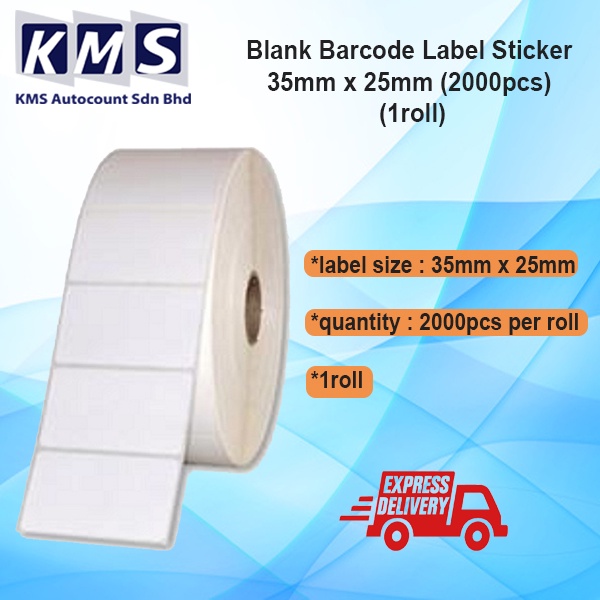 Blank Barcode Label Sticker 35mm x 25mm (2000pcs) (1roll) | Shopee Malaysia