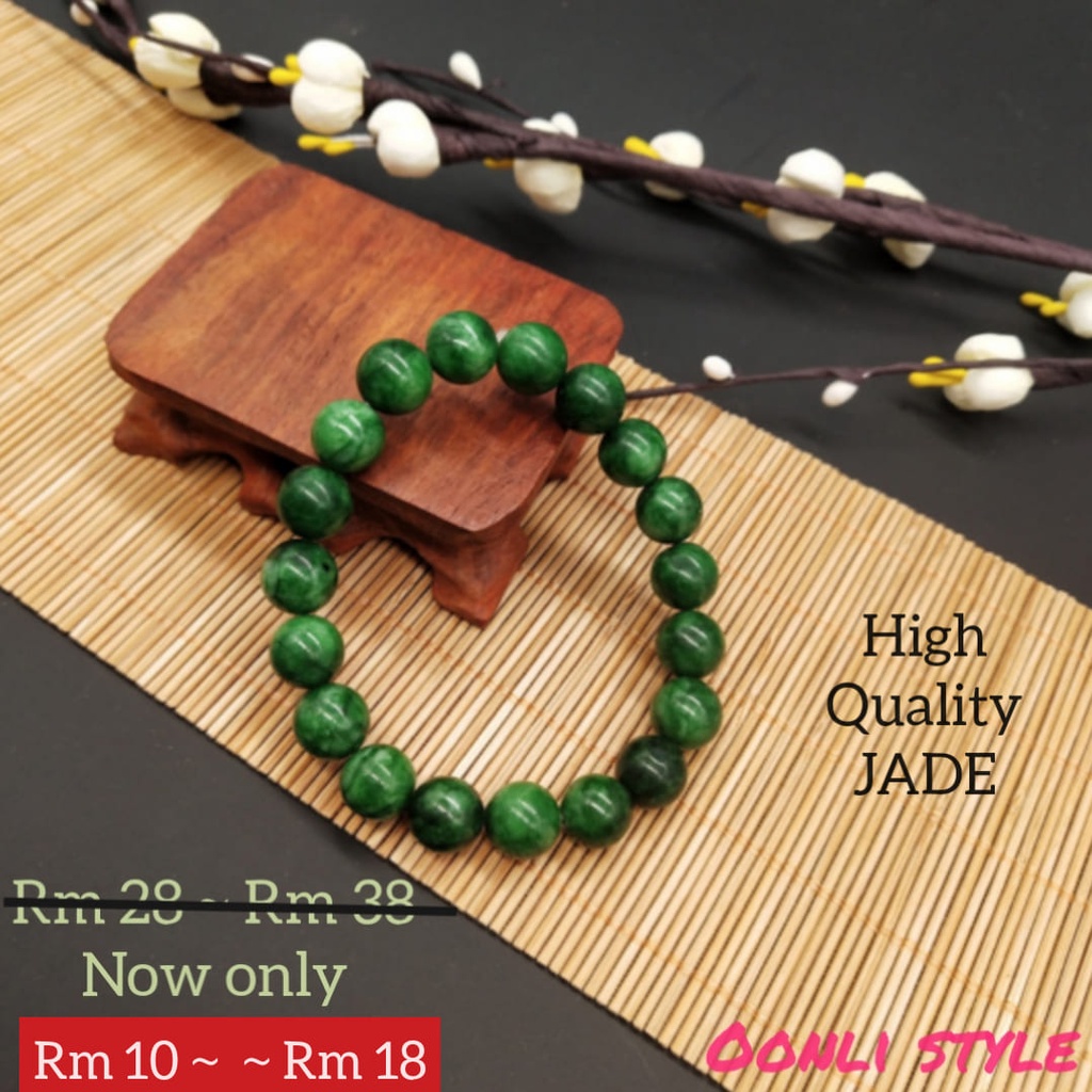【OONLI】 Natural Gemstone Bracelet Jade /Gelang Tangan Batu Jade Asli ...