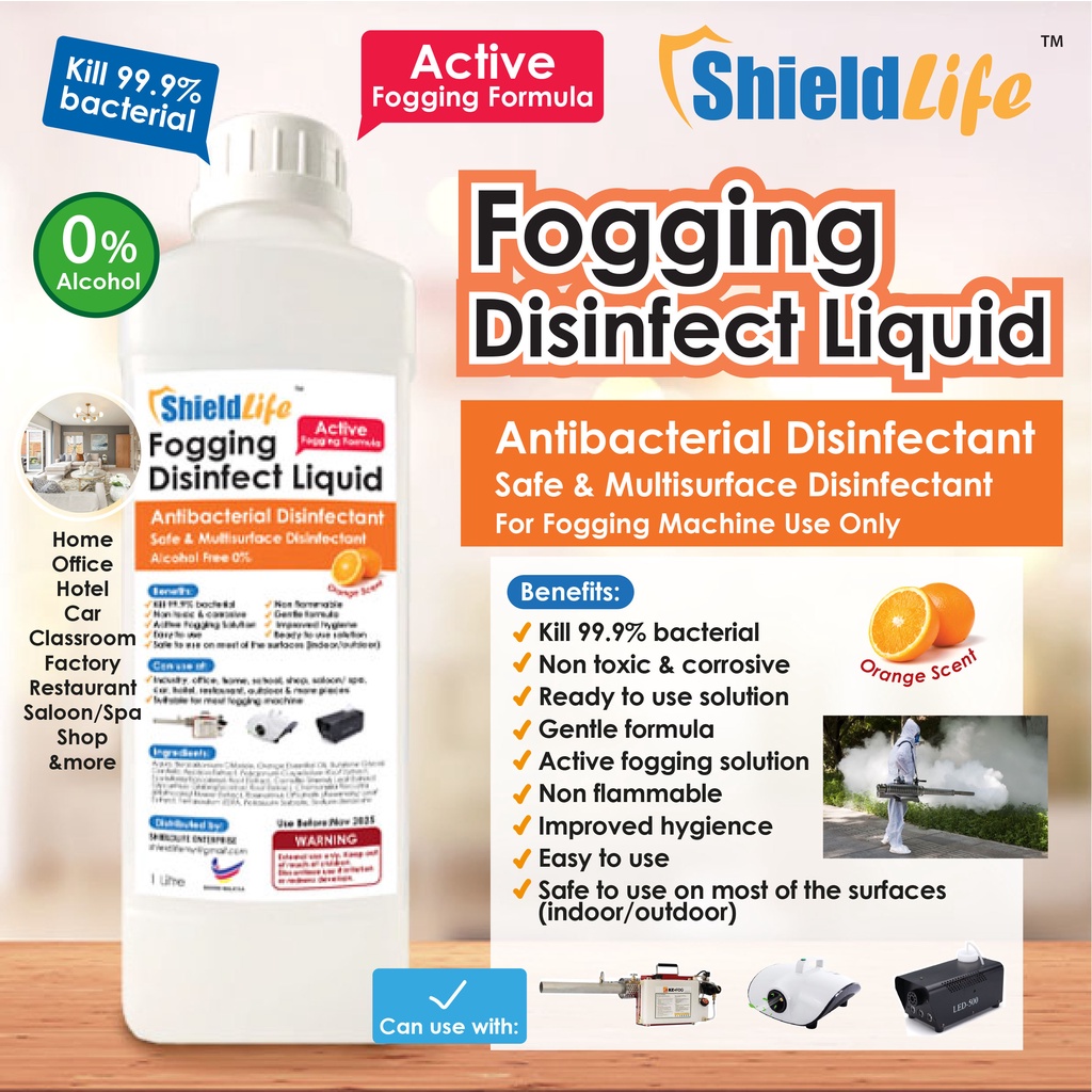 Fogging Disinfectant Liquid_Antibacterial Non-Toxic_Alcohol free 1L ...