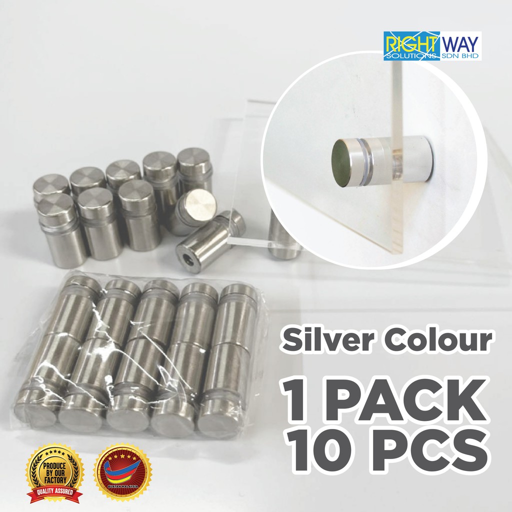 Malysia!ReadyStock! Silver-Advertising Signboard Screw Holder Stainless ...